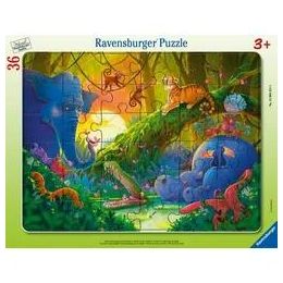 Ravensburger Kinderpuzzle 36 Teile - Sonnenuntergang im Dschungel
