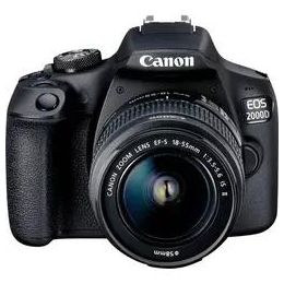 Canon EOS 2000D Kit 18-55 mm DC III Digitale Spiegelreflexkamera EF-S 18-55 mm IS III 24.1 Megapixel Schwarz Optischer Sucher, mit eingebautem Blitz,