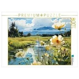 Calvendo Puzzle Bl&uuml;tenpracht am Seeufer 1000 Teile Lege-Gr&ouml;&szlig;e 64x48cm Foto-Puzzle f&uuml;r gl&uuml;ckliche Stunden