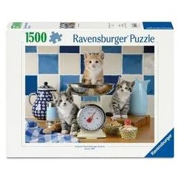 Ravensburger Erwachsenenpuzzle 1500 Teile - K&auml;tzchen in der K&uuml;che