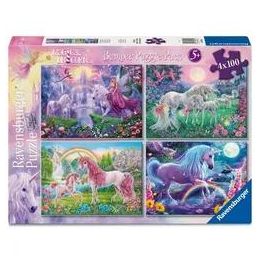 Ravensburger Kinderpuzzle 4x100 Teile - Magische Einh&ouml;rner