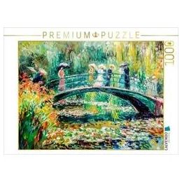 Calvendo Puzzle Impressionistische Br&uuml;cke mit Menschen &uuml;ber dem Seerosenteich 1000 Teile Lege-Gr&ouml;&szlig;e 64x48cm Foto-Puzzle f&uuml;r gl&uuml;ckliche Stunden
