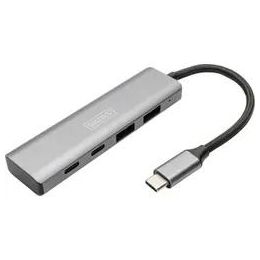 Digitus DA-70245 USB-Hub 4 Port USB-A USB 3.2 Gen2 10 GBit/s mit Aluminiumgeh&auml;use Dunkelgrau DA-70245
