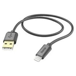 Hama USB-Ladekabel USB 2.0 Apple Lightning Stecker, USB-A Stecker 1.50m Schwarz 00201580