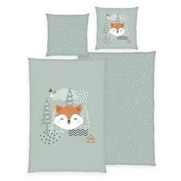 Herding 4451270050 - Young Collection, Nordic Forest, Bettw&auml;sche-Set, Cotton/Renforc&eacute;, gr&uuml;n, 80 x 80 cm, 135 x 200 cm