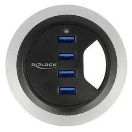 Delock 62868 USB-Hub 4 Port USB-A USB 3.1 Gen1 5 GBit/s Schwarz 62868