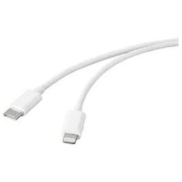Renkforce USB-Kabel USB 2.0 USB-C&reg; Stecker, Apple Lightning Stecker 1.00m Wei&szlig; RF-5042728