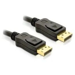 Delock DisplayPort Anschlusskabel DisplayPort Stecker 5m Schwarz 82425 4K UHD, verdrillt, vergoldete Steckkontakte, dreifach