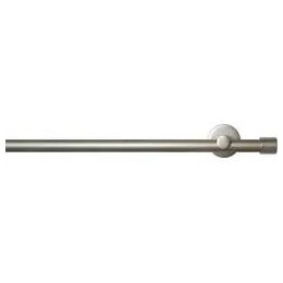 Gardinenstange Garesa "SEFRA", grau (nickelfarben), L:140cm &Oslash;:16mm, Aluminium, Gardinenstangen, Vorhanggarnitur,Innenlaufgarnitur, verl&auml;ngerbar, Endknopf Kappe