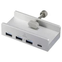 Renkforce RF-6690354 USB-Hub 3+1 Port USB-A, USB-C&reg; USB 3.1 Gen1 5 GBit/s mit Aluminiumgeh&auml;use Silber RF-ACHB-350