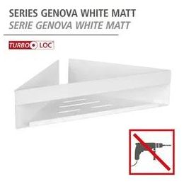 Wenko Turbo-Loc&reg; Eckablage Mod. Genova White matt, Befestigen ohne Bohren mit Spezial-Klebepad