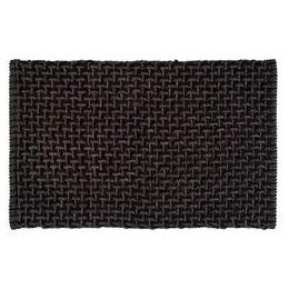 Wenko Badteppich Mod. Ecoli, schwarz-anthrazit, Polyester/Baumwolle, 50x80 cm, rutschfest beschichtet,