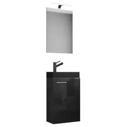 Vcm 3tlg Waschtisch Slito SP Toilette schmal Schwarz