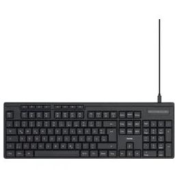 Hama CK-200 USB Tastatur Deutsch, QWERTZ Schwarz Multimediatasten