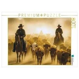 Calvendo Puzzle Cowboys begleiten eine Rinderherde 1000 Teile Lege-Gr&ouml;&szlig;e 64x48cm Foto-Puzzle f&uuml;r gl&uuml;ckliche Stunden