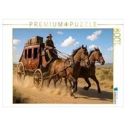 Calvendo Puzzle Postkutsche - Wilder Westen 1000 Teile Lege-Gr&ouml;&szlig;e 64x48cm Foto-Puzzle f&uuml;r gl&uuml;ckliche Stunden