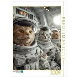 Calvendo Puzzle Drei Katzen als Astronauten auf Mission im Weltall 1000 Teile Lege-Gr&ouml;&szlig;e 64x48cm Foto-Puzzle f&uuml;r gl&uuml;ckliche Stunden