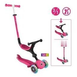 Globber GO-UP ACTIVE LIGHTS fuchsia pink, mit Leuchtrollen