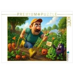 Calvendo Puzzle Abendliches Training - Gie&szlig;en im Garten 1000 Teile Lege-Gr&ouml;&szlig;e 64x48cm Foto-Puzzle f&uuml;r gl&uuml;ckliche Stunden
