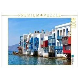 Calvendo Puzzle Little Venice auf Mykonos - Farbenfrohe Balkone am Meer 1000 Teile Lege-Gr&ouml;&szlig;e 64x48cm Foto-Puzzle f&uuml;r gl&uuml;ckliche Stunden