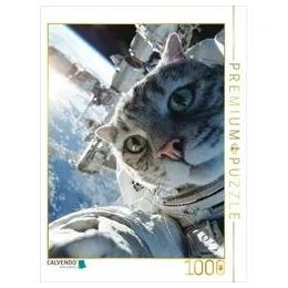 Calvendo Puzzle Katze als Astronaut vor Raumstation im Weltall 1000 Teile Lege-Gr&ouml;&szlig;e 64x48cm Foto-Puzzle f&uuml;r gl&uuml;ckliche Stunden