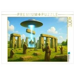 Calvendo Puzzle Stonehenge - Aliens mit Energiestrahl 1000 Teile Lege-Gr&ouml;&szlig;e 64x48cm Foto-Puzzle f&uuml;r gl&uuml;ckliche Stunden