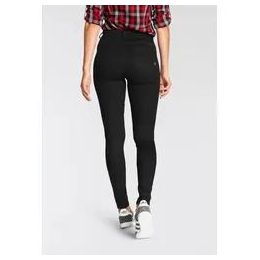 Skinny-fit-Jeans Arizona "Ultra Stretch", Damen, Gr. 50, N-Gr, schwarz (schwarz schwarz), Denim/Jeans, Obermaterial: 63% Baumwolle, 32% Polyester, 5% Elasthan, skinny fit lang, Jeans, skinny-fit, betonte Taille, shaping-Effekt, high Waist, Topseller