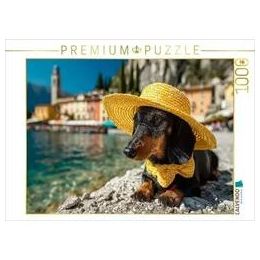 Calvendo Puzzle Ein Dackel genie&szlig;t den Sommer am Gardasee in Italien 1000 Teile Lege-Gr&ouml;&szlig;e 64x48cm Foto-Puzzle f&uuml;r gl&uuml;ckliche Stunden
