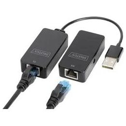 Digitus USB 2.0, Computer, Maus, Netzwerk, Notebook, Tastatur/Maus Adapter [1x USB 2.0 Buchse A, USB 2.0 Stecker A - 2x RJ45-Buchse, RJ45-Buchse