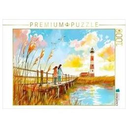Calvendo Puzzle Spaziergang mit Mutter und Kind zum Leuchtturm 1000 Teile Lege-Gr&ouml;&szlig;e 64x48cm Foto-Puzzle f&uuml;r gl&uuml;ckliche Stunden