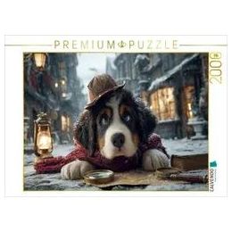 Calvendo Puzzle Berner Sennenhund als Detektiv im verschneiten Altstadtviertel 2000 Teile Lege-Gr&ouml;&szlig;e 90x67cm Foto-Puzzle f&uuml;r gl&uuml;ckliche Stunden