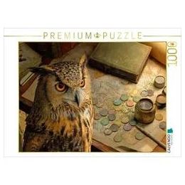 Calvendo Puzzle Brettspiel Eule 1000 Teile Lege-Gr&ouml;&szlig;e 64x48cm Foto-Puzzle f&uuml;r gl&uuml;ckliche Stunden