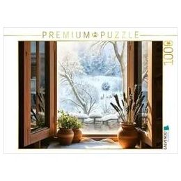 Calvendo Puzzle Winterstille vor dem Fenster 1000 Teile Lege-Gr&ouml;&szlig;e 64x48cm Foto-Puzzle f&uuml;r gl&uuml;ckliche Stunden