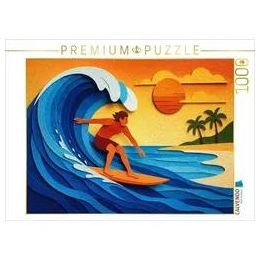Calvendo Puzzle Surf die Welle 1000 Teile Lege-Gr&ouml;&szlig;e 64x48cm Foto-Puzzle f&uuml;r gl&uuml;ckliche Stunden