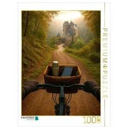 Calvendo Puzzle Burg Eltz Rheinland Pfalz mit dem Fahrrad 1000 Teile Lege-Gr&ouml;&szlig;e 64x48cm Foto-Puzzle f&uuml;r gl&uuml;ckliche Stunden