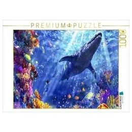 Calvendo Puzzle Schwimmen mit dem Meeressaurier im Korallenriff 1000 Teile Lege-Gr&ouml;&szlig;e 64x48cm Foto-Puzzle f&uuml;r gl&uuml;ckliche Stunden