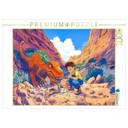 Calvendo Puzzle Abenteuer mit Dinosauriern - Dino-Freunde 1000 Teile Lege-Gr&ouml;&szlig;e 64x48cm Foto-Puzzle f&uuml;r gl&uuml;ckliche Stunden