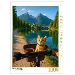 Calvendo Puzzle Hintersee bei Raumsau mit Fahrrad und Katze 1000 Teile Lege-Gr&ouml;&szlig;e 64x48cm Foto-Puzzle f&uuml;r gl&uuml;ckliche Stunden