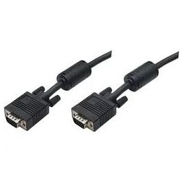 Manhattan VGA Anschlusskabel VGA 15pol. Stecker, VGA 15pol. Stecker 3.00 m Schwarz 317733 schraubbar, mit Ferritkern VGA-Kabel
