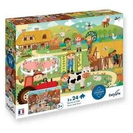 Sentosph&egrave;re Bauernhof & Stadt 2x24 Teile Puzzle