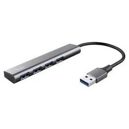 Trust 24947 USB-Hub 1+4 Port USB-A USB 3.2 Gen1 5 GBit/s Dunkelgrau Halyx-4-port