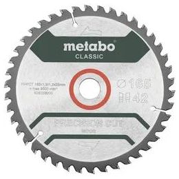 Metabo Precision cut Wood - Classic 165X20 Z42 WZ 5&deg; 628026000 Hartmetall Kreiss&auml;geblatt 165 x 20 x 1.2 mm Z&auml;hneanzahl: 42 1 St.