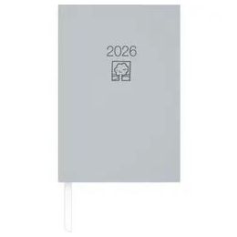 Zettler Buchkalender 1T/1S grau Blauer Engel 2026 &ndash; Timer 15 &times; 21 cm, 1 Tag pro Seite, Recyclingpapier, nachhaltig zertifiziert
