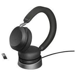 Jabra Evolve2 75 Over Ear Headset kabelgebunden Schwarz Batterieladeanzeige, Mikrofon-Stummschaltung Telefon
