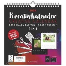 Neumann Kreativ-Kalender M - 2 in 1: schwarz und weiss 2026 - 21x22