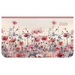 Neumann Ladytimer Pad Flower Field 2026 - Taschen-Kalender 15,6x9 cm - Blumen - Weekly - 128 Seiten - Notiz-Buch - Alpha Edition