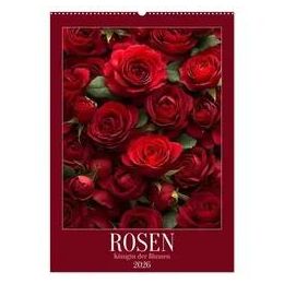 Rosen - K&ouml;nigin der Blumen (Wandkalender 2026 DIN A2 hoch), Calvendo Monatskalender