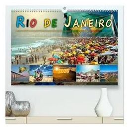 Calvendo Rio de Janeiro, Stadt des Sonnenscheins (hochwertiger Premium Wandkalender 2026 DIN A2 quer), Kunstdruck in Hochglanz