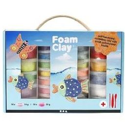 Creativ Company Foam Clay&reg; Geschenkbox, sortierte Farben, 1 Set, 18x14 g und 10x35g