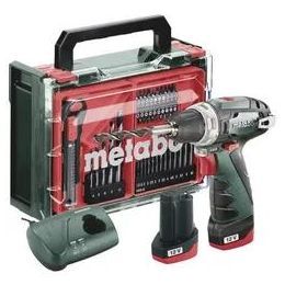 Metabo PowerMaxx BS Basic Set 600080710 Akku-Bohrschrauber 12 V 2 Ah Li-Ion inkl. 2. Akku, inkl. Ladeger&auml;t, b&uuml;rstenlos, inkl. Koffer, mit Zubeh&ouml;r